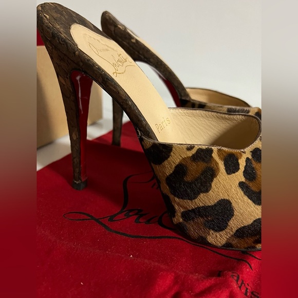 Christian Louboutin | Shoes | Christian Louboutin Leopard Pony Slides ...